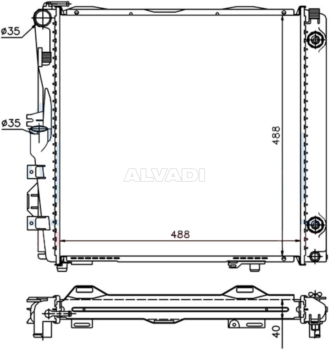 Radiator CRYOMAX 0ABZ2400 for Mercedes-Benz - alvadi.ee