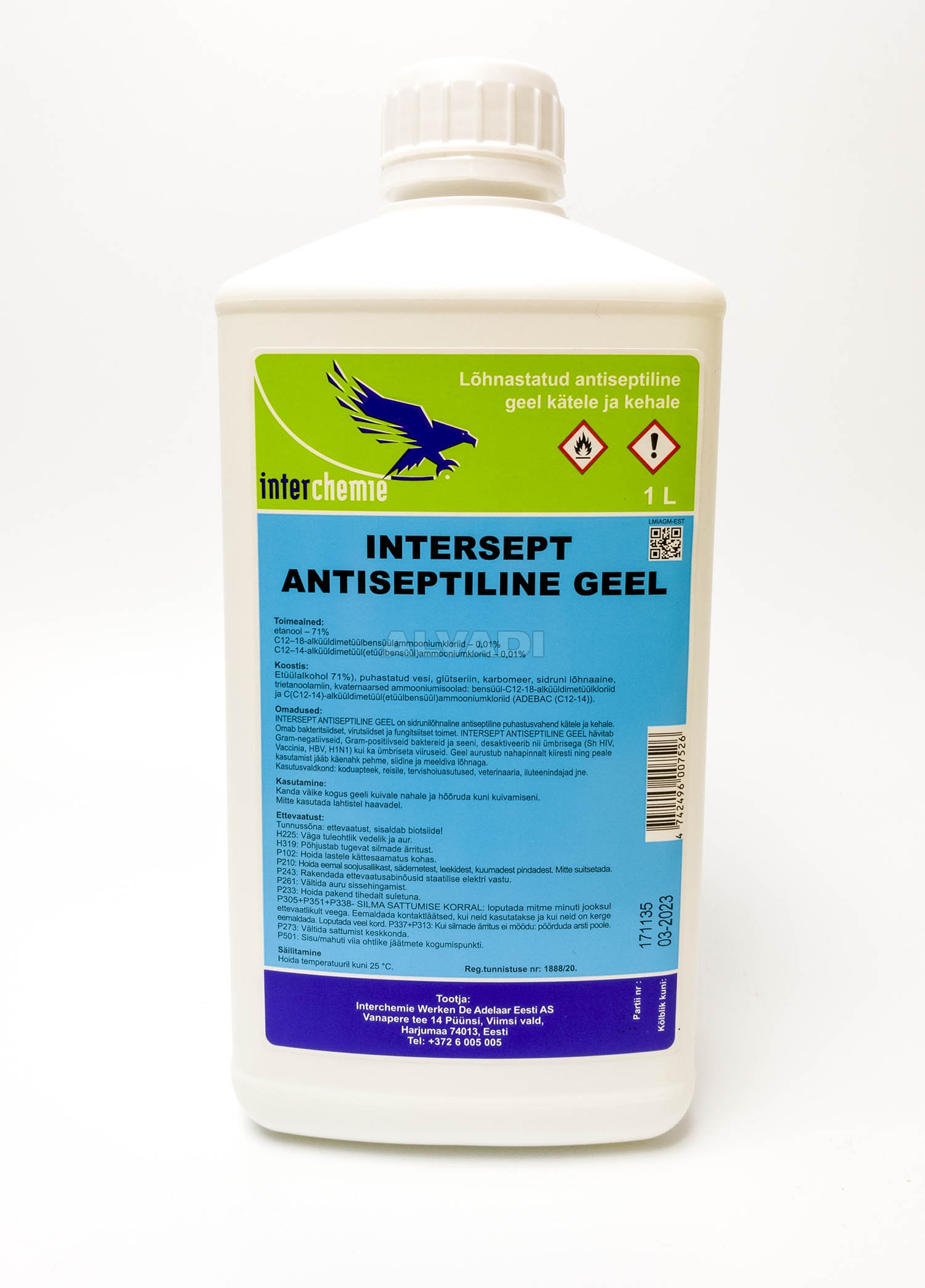 Hand disinfection gel Intersept 1L AL32332147 - alvadi.ee